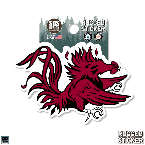 3.5" GAMECOCK RUGGED STICKER - Gamecock Traditions