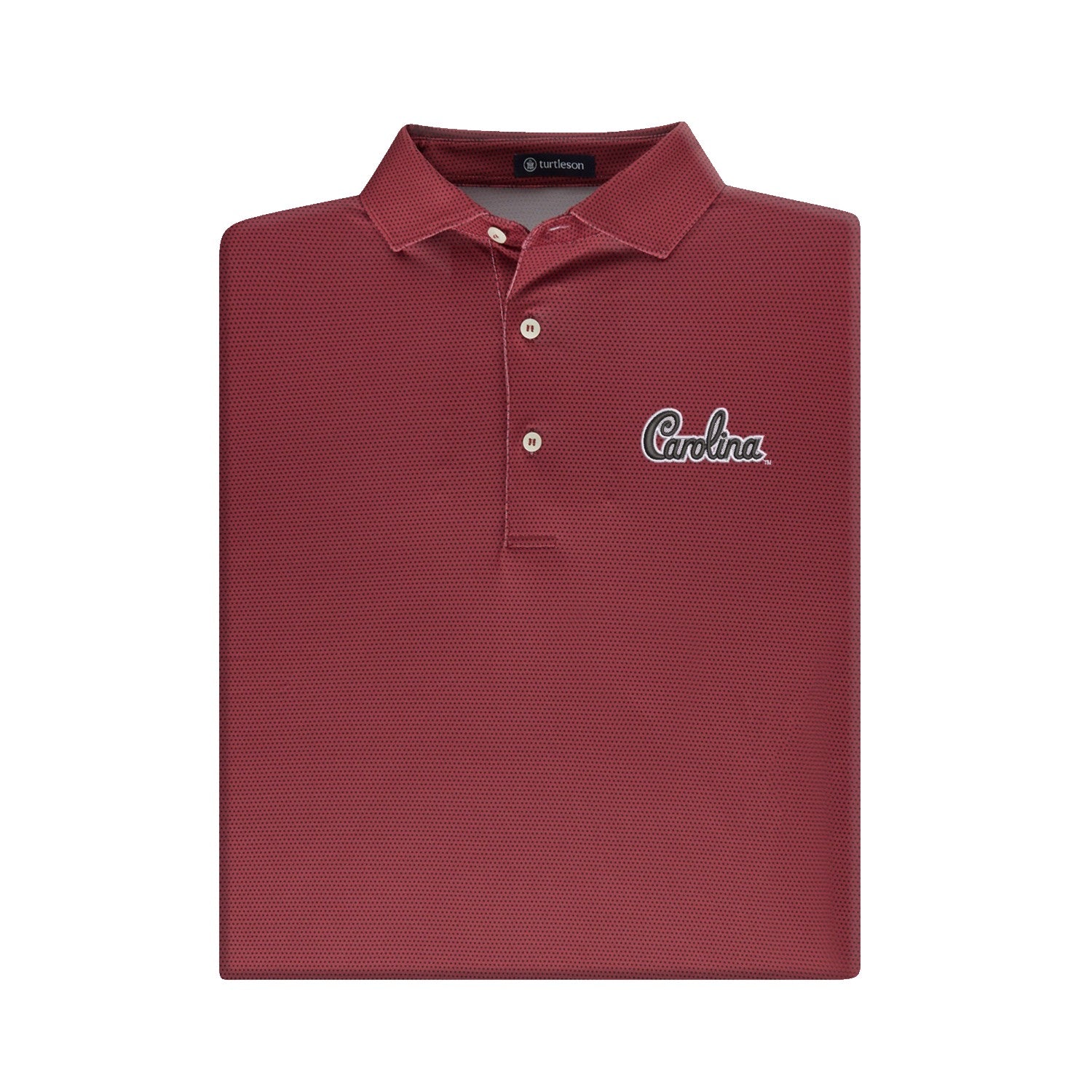 SOUTH CAROLINA GAMECOCKS TURTLESON GARNET AND BLACK DOT SCRIPT POLO ...
