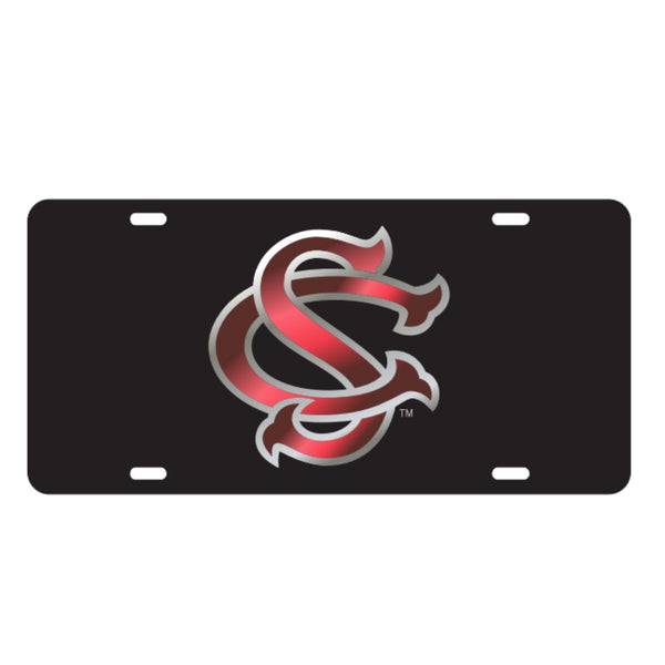 BLACK INTERLOCKING SC LICENSE TAG - Gamecock Traditions