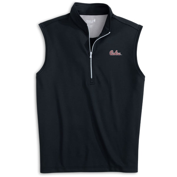 SOUTH CAROLINA GAMECOCKS BLACK SCRIPT 1/4 ZIP VEST BY JOHNNIE-O ...