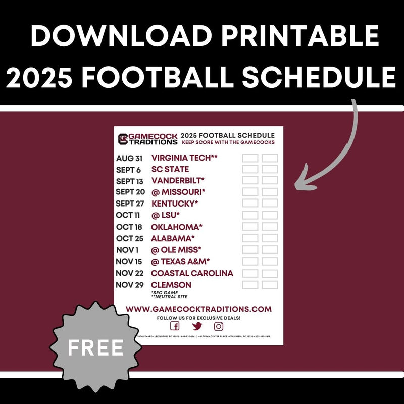 Printable 2025 South Carolina Football Schedule - Gamecock Traditions